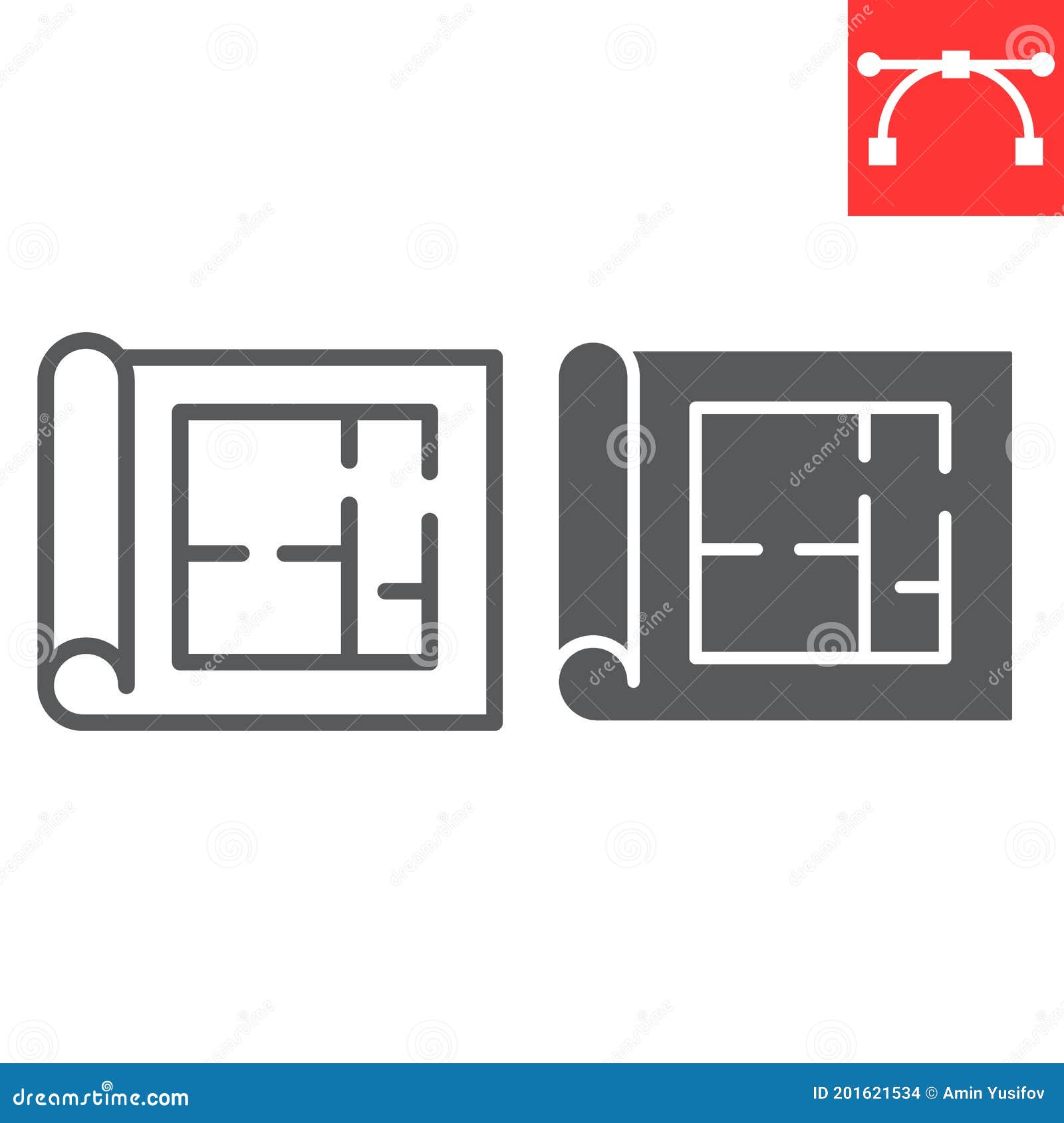 Floor Plan Line and Glyph Icon, Architecture and Blueprint, House Plan ...