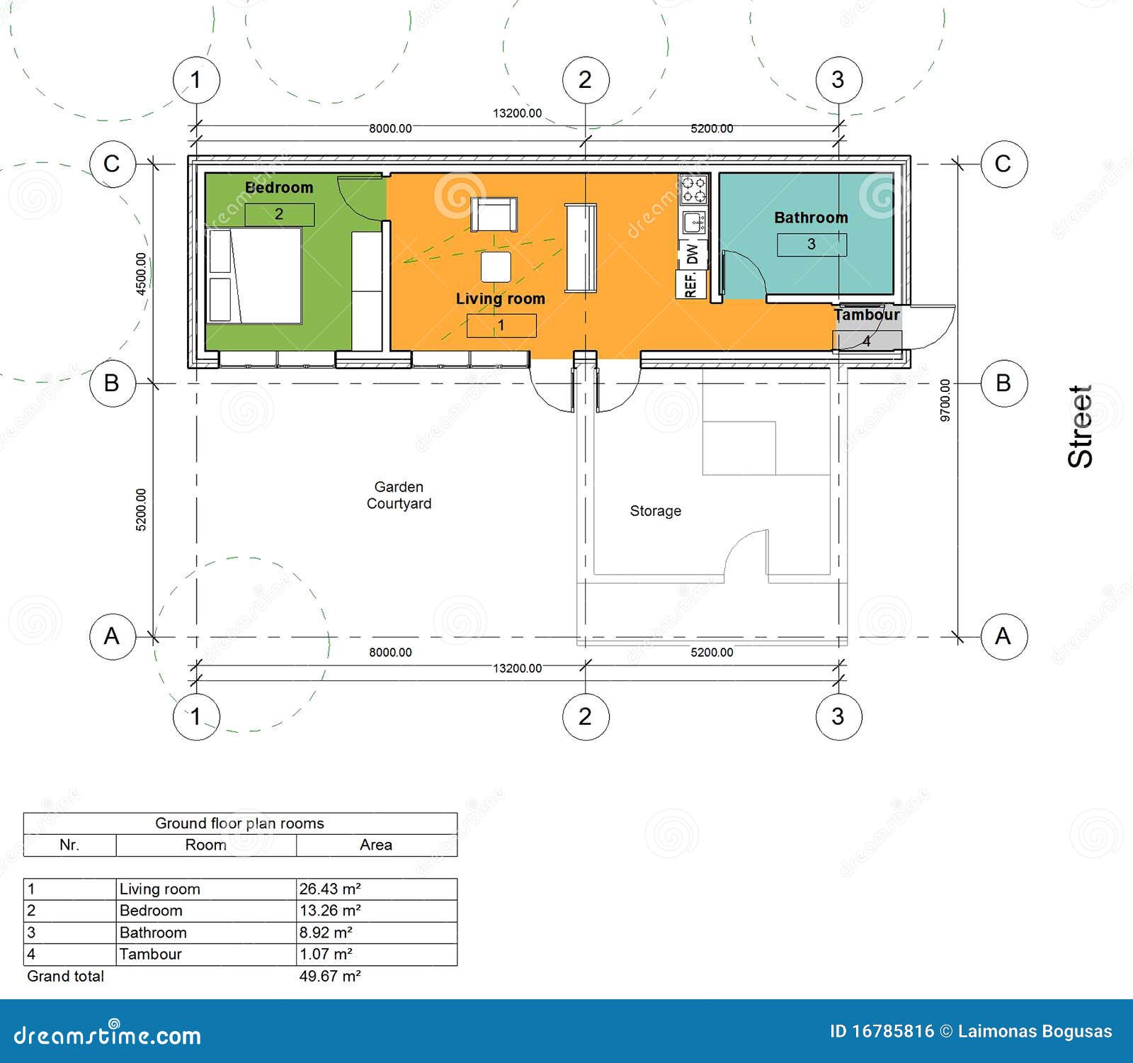 Floor Plan of the Living House Stock Illustration - Illustration of ...