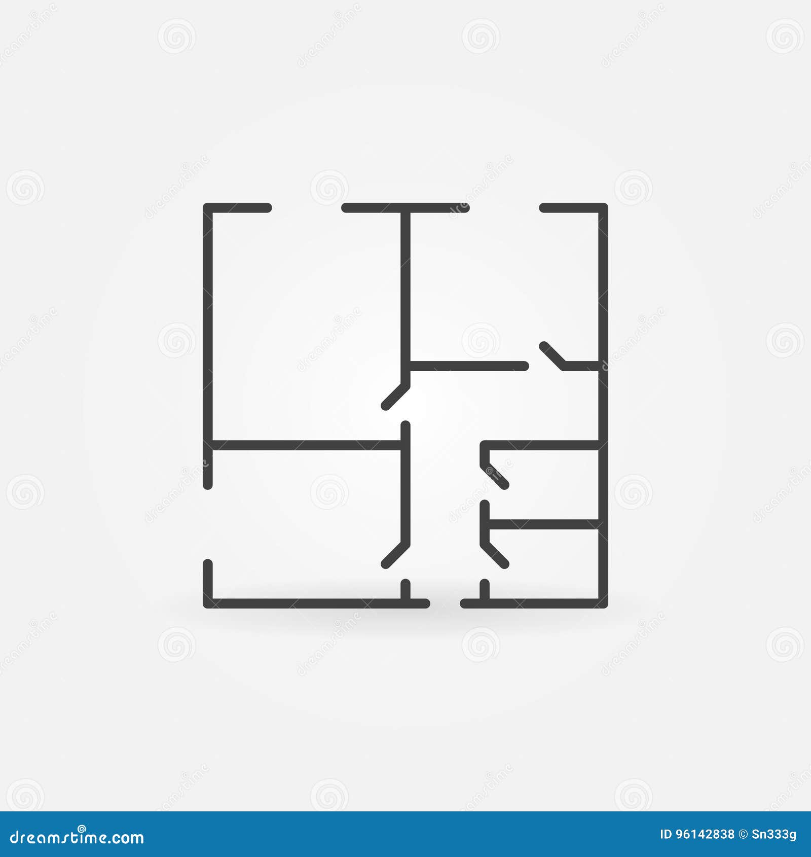 Floor plan minimal icon stock vector. Illustration of layout - 96142838