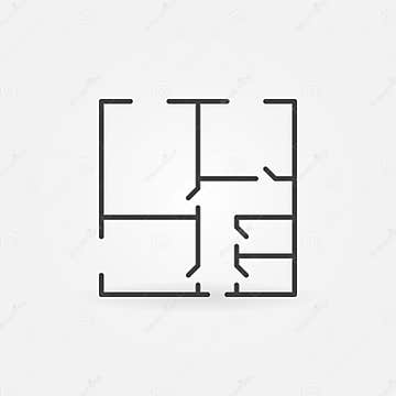 Floor plan minimal icon stock vector. Illustration of layout - 96142838