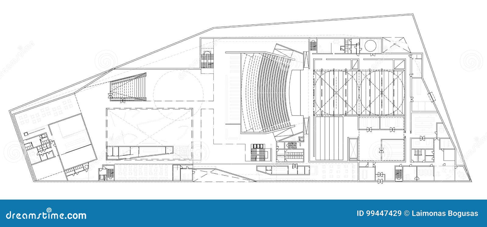 Floor plan of the opera stock vector. Illustration of living - 99447429