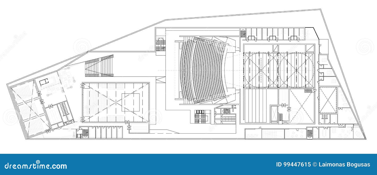 Floor plan of the opera stock vector. Illustration of modern - 99447615
