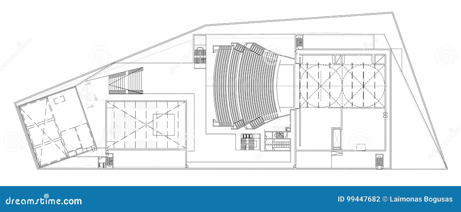 Floor plan of the opera stock vector. Illustration of theatre - 99447682