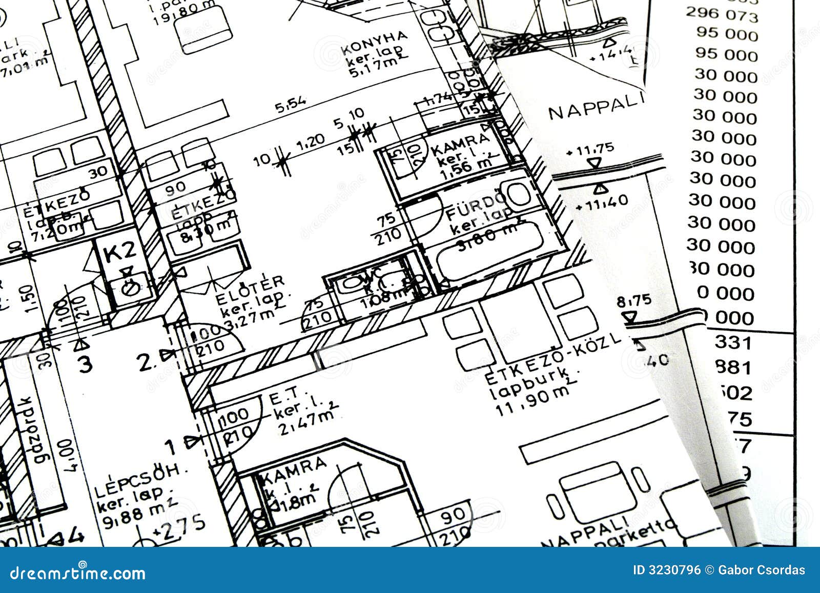A floor plan with a sheet stock photo. Image of architect - 3230796
