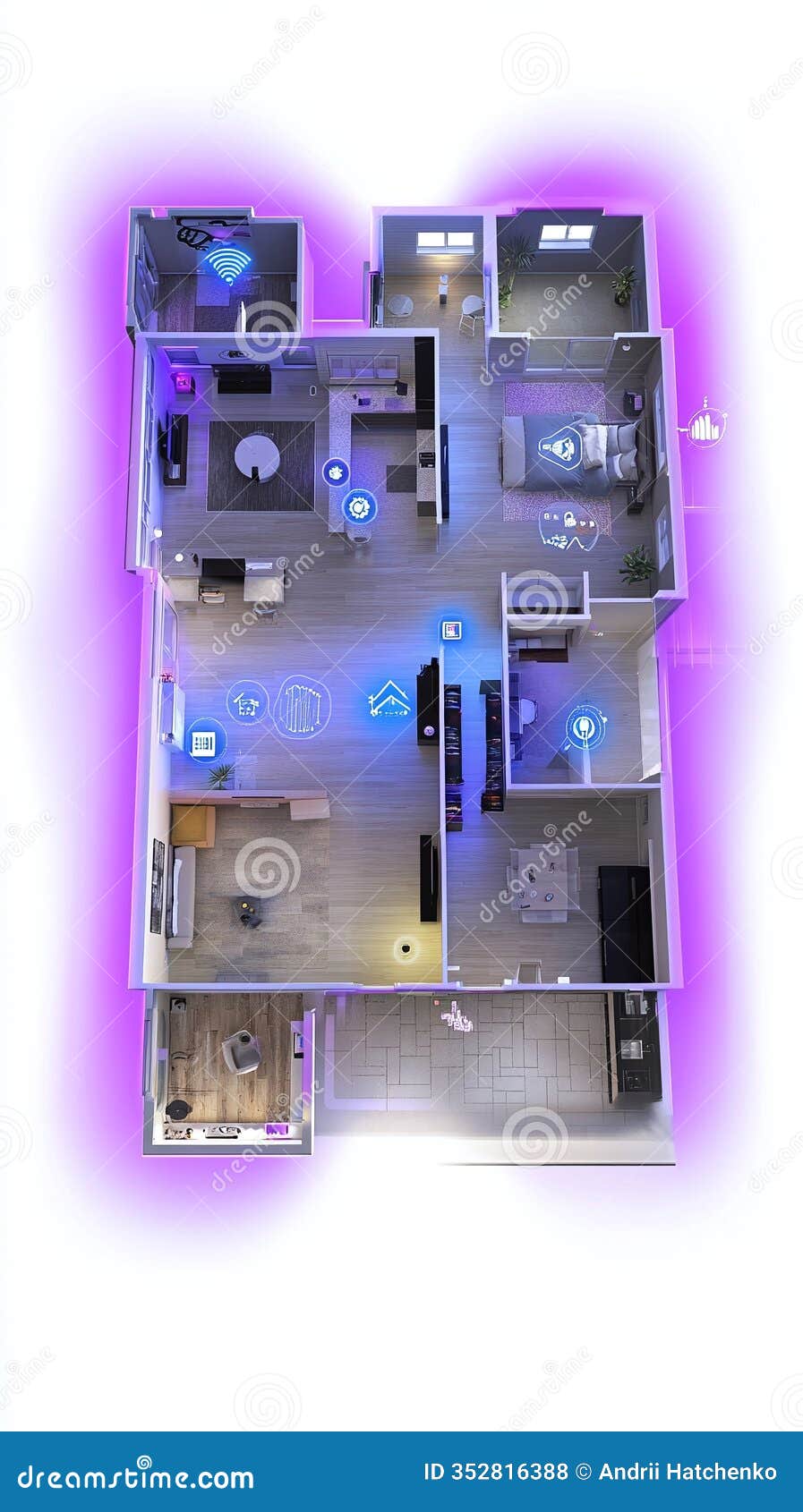 Floor Plan of a Smart Home with Integrated IoT Technology and Energy ...