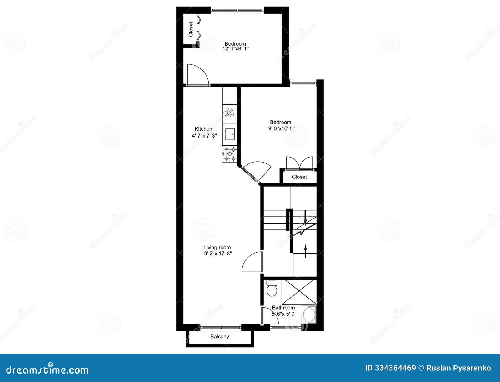 Floorplan For Marketing. Home Space. 2d Floor Plan Royalty-Free Stock ...
