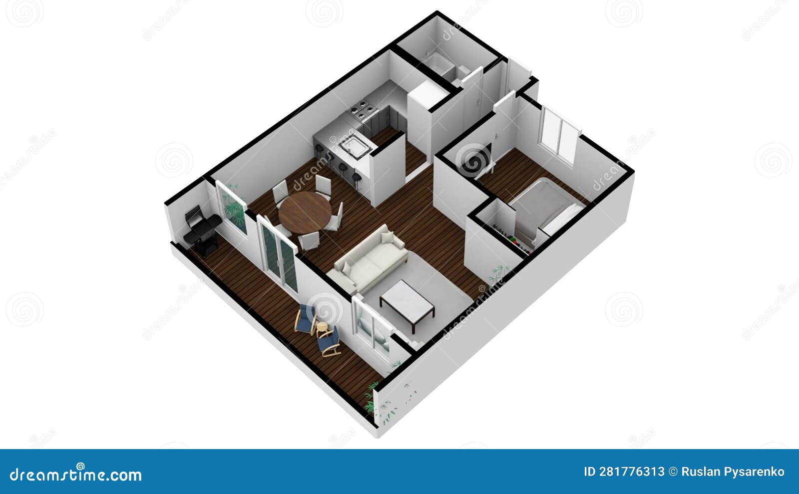 Floor Plan Top View Apartment Interior Floorplan Stock Illustration ...