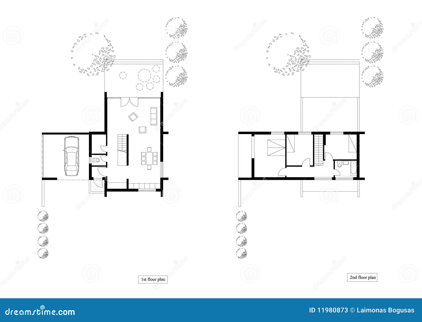 Floor Plans of the Living House Stock Illustration - Illustration of ...