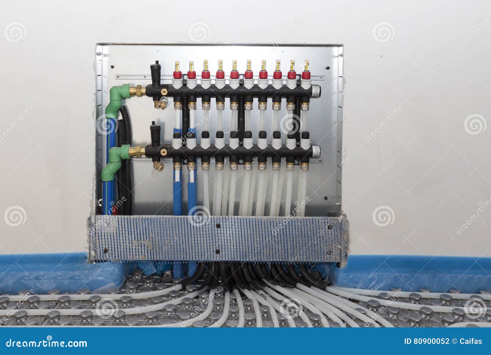 Floor Radiant with Polyethylene Pipes Stock Photo - Image of plumber ...