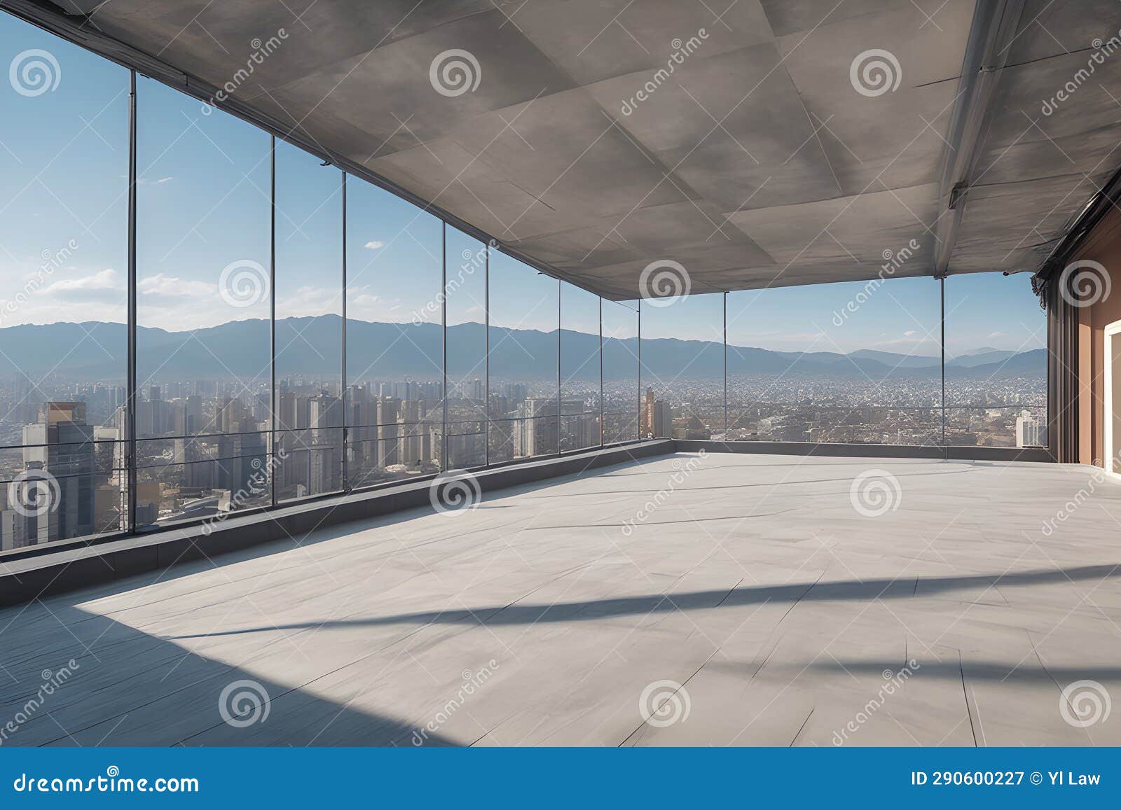 Floor Roof Space with City Scape and Mountains Editorial Photography ...