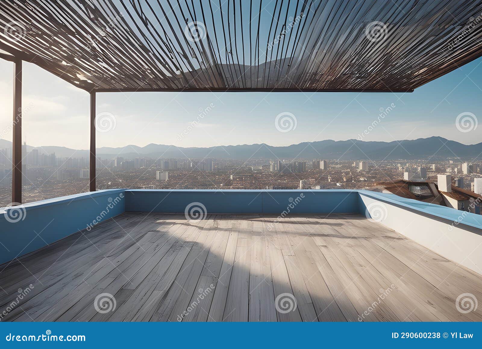 Floor Roof Space with City Scape and Mountains Editorial Stock Photo ...