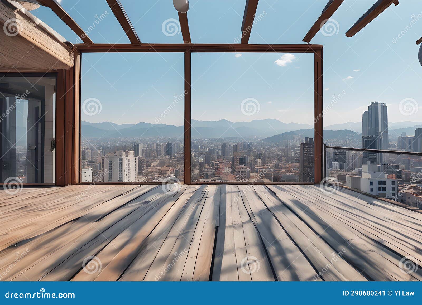Floor Roof Space with City Scape and Mountains Editorial Photo - Image ...