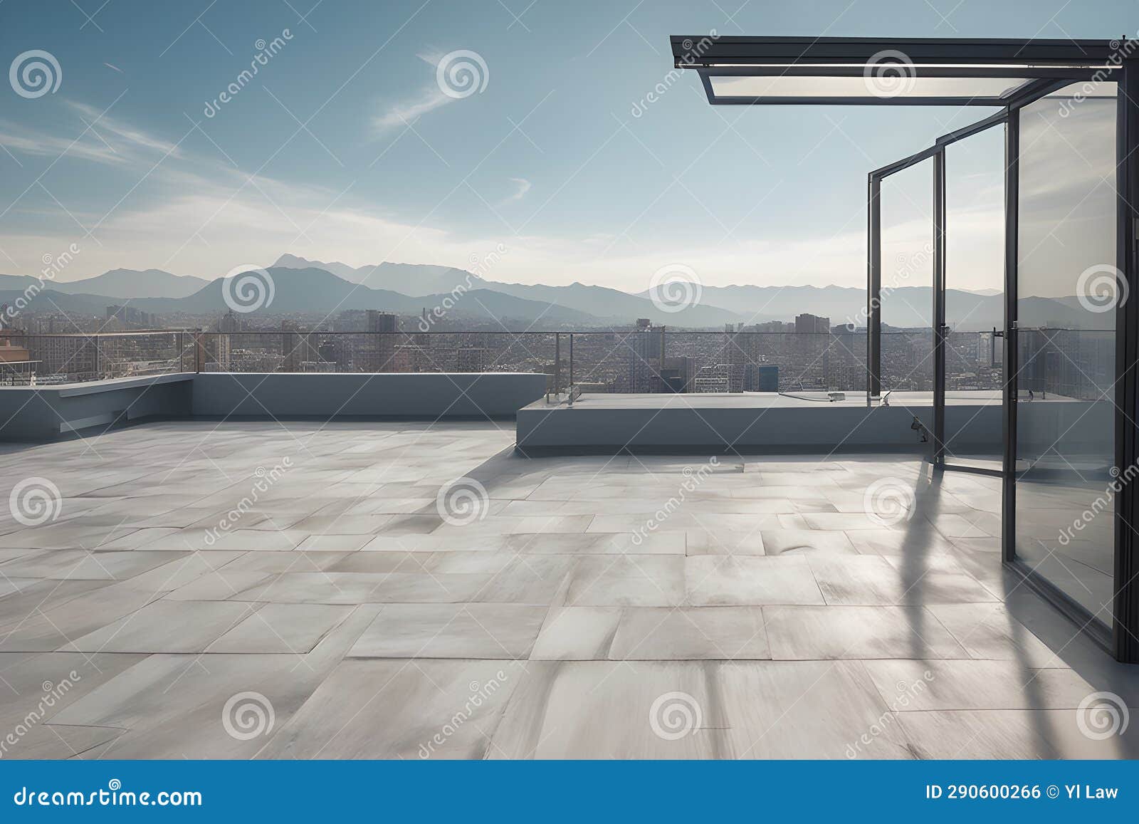 Floor Roof Space with City Scape and Mountains Editorial Photo - Image ...