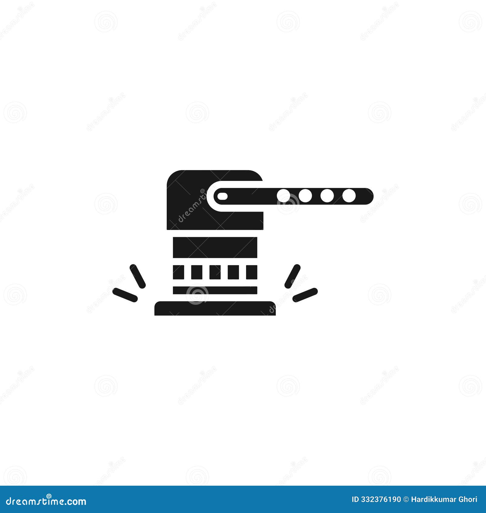 Floor Sanding Machine Line Icon Isolated on White Background Stock ...