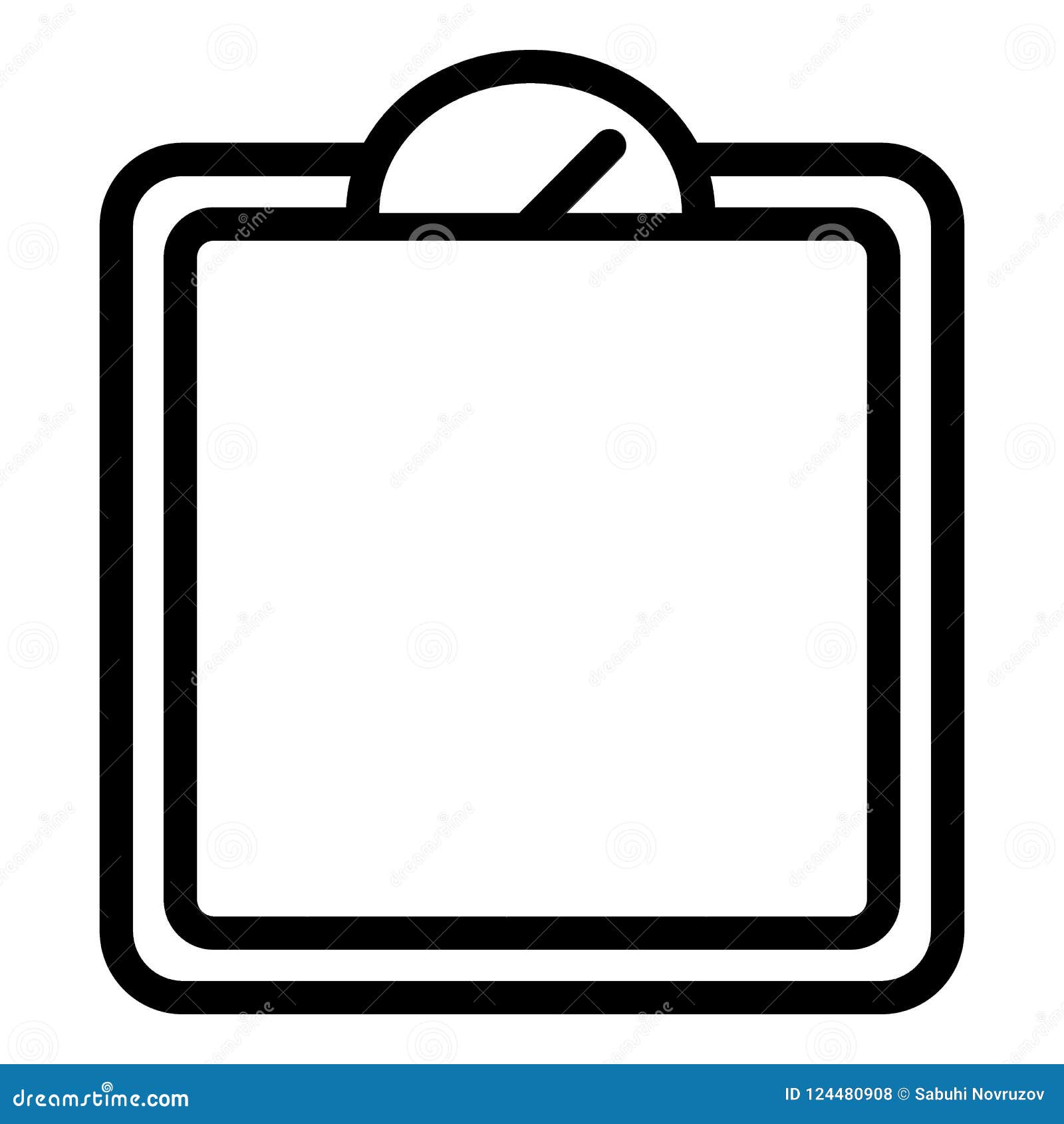 Floor Scales Line Icon Bathroom Scales Vector Illustration Isolated On