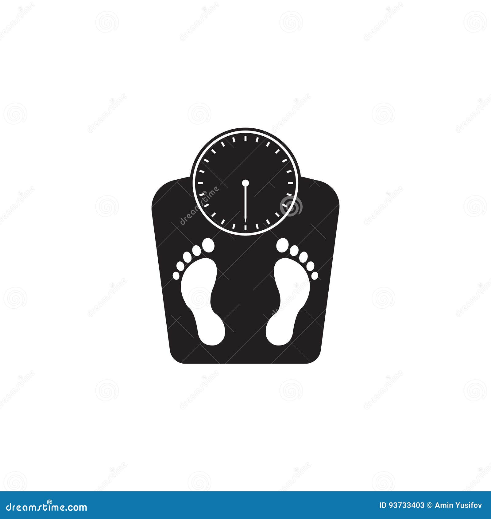 Floor Scales Line Icon Bathroom Scales Vector Illustration Isolated On