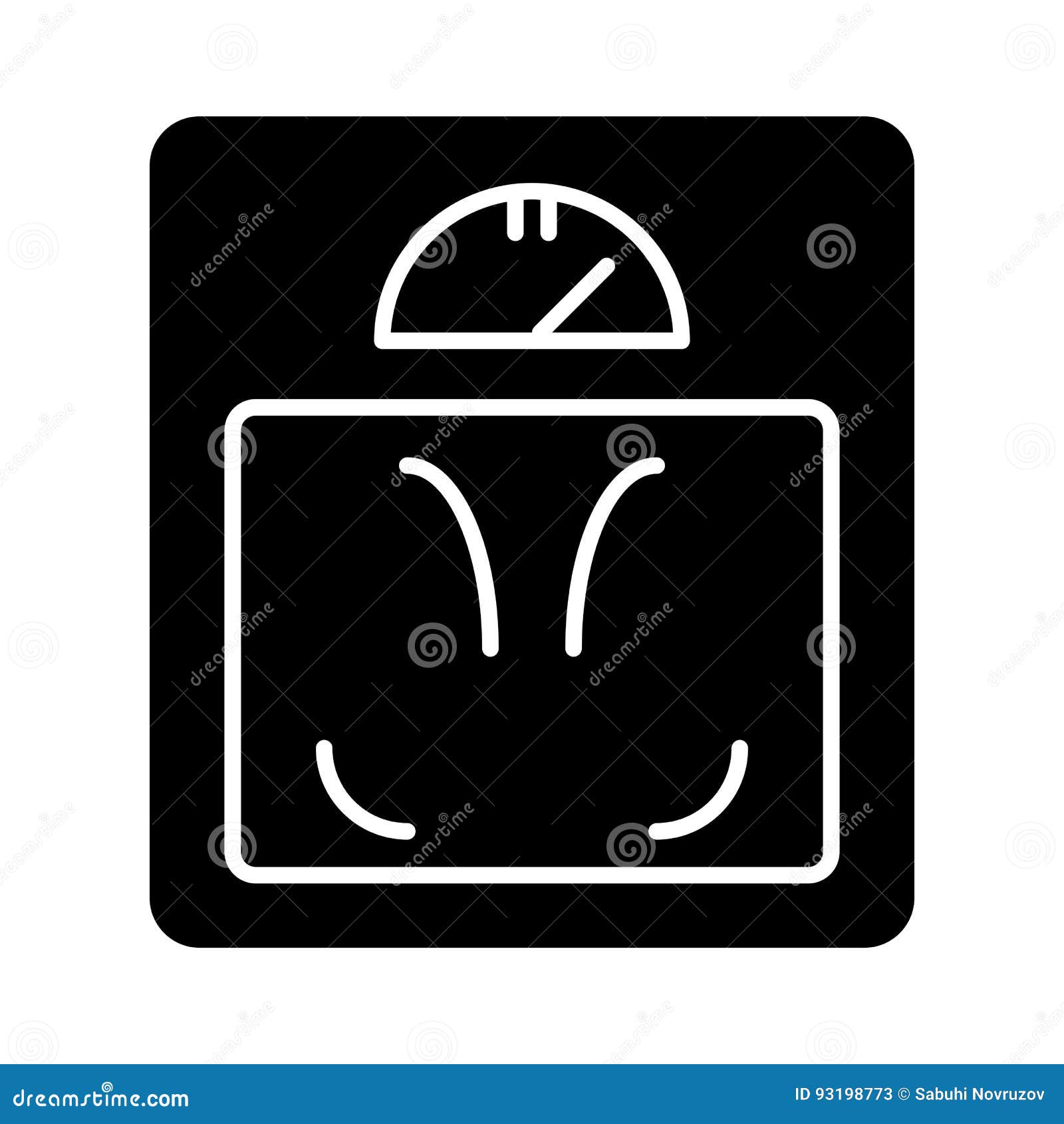 Floor Scales Vector Icon. Black and White Illustration. Solid Linear ...