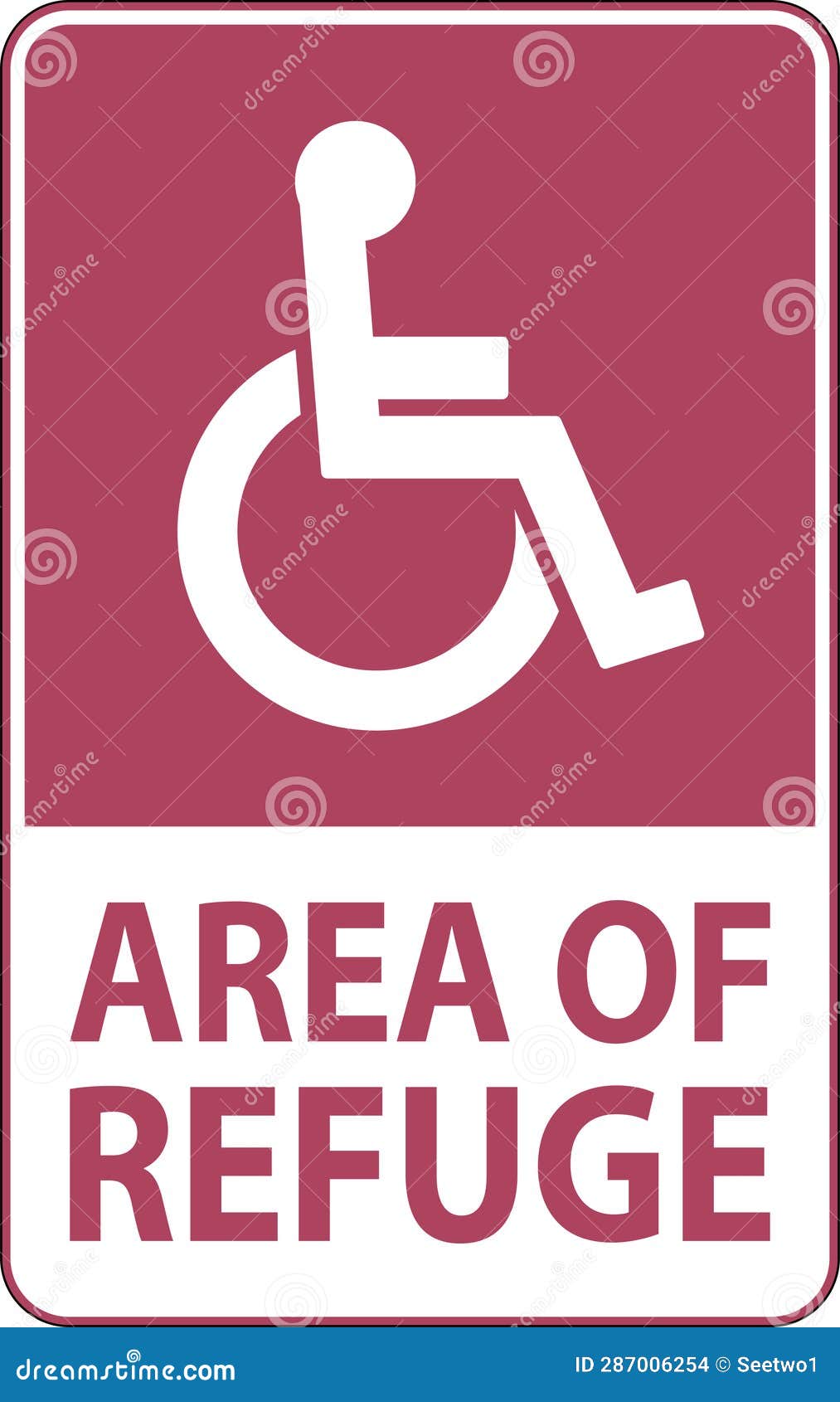 Floor Sign Area of Refuge, with Handicap Symbol Stock Vector ...