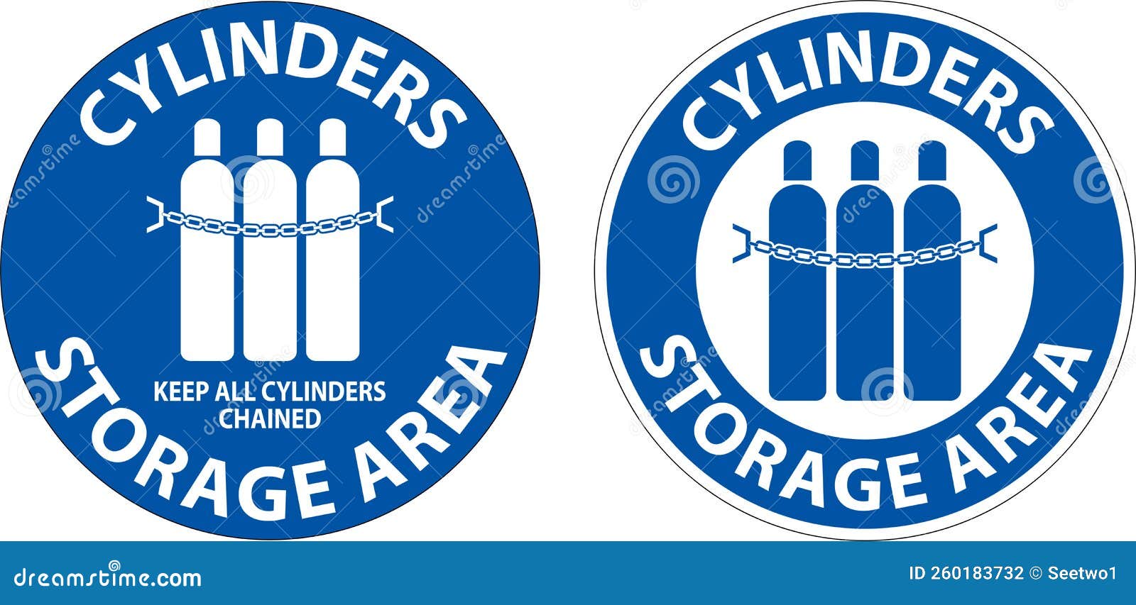 Floor Sign Cylinder Storage Area, Keep All Cylinders Chained Stock ...