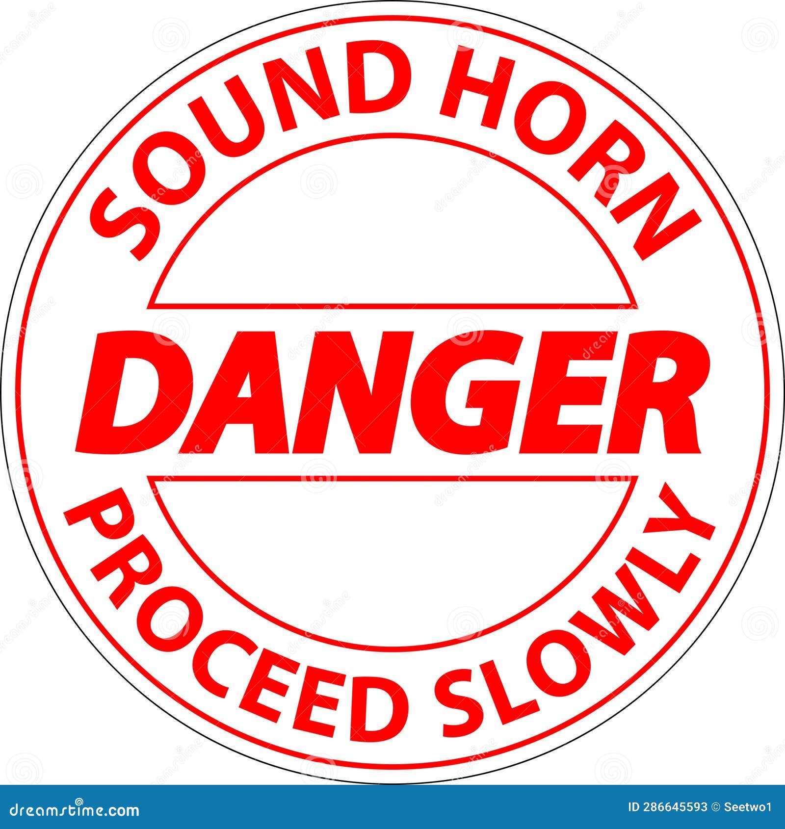 Floor Sign, Danger Sound Horn, Proceed Slowly Stock Vector ...