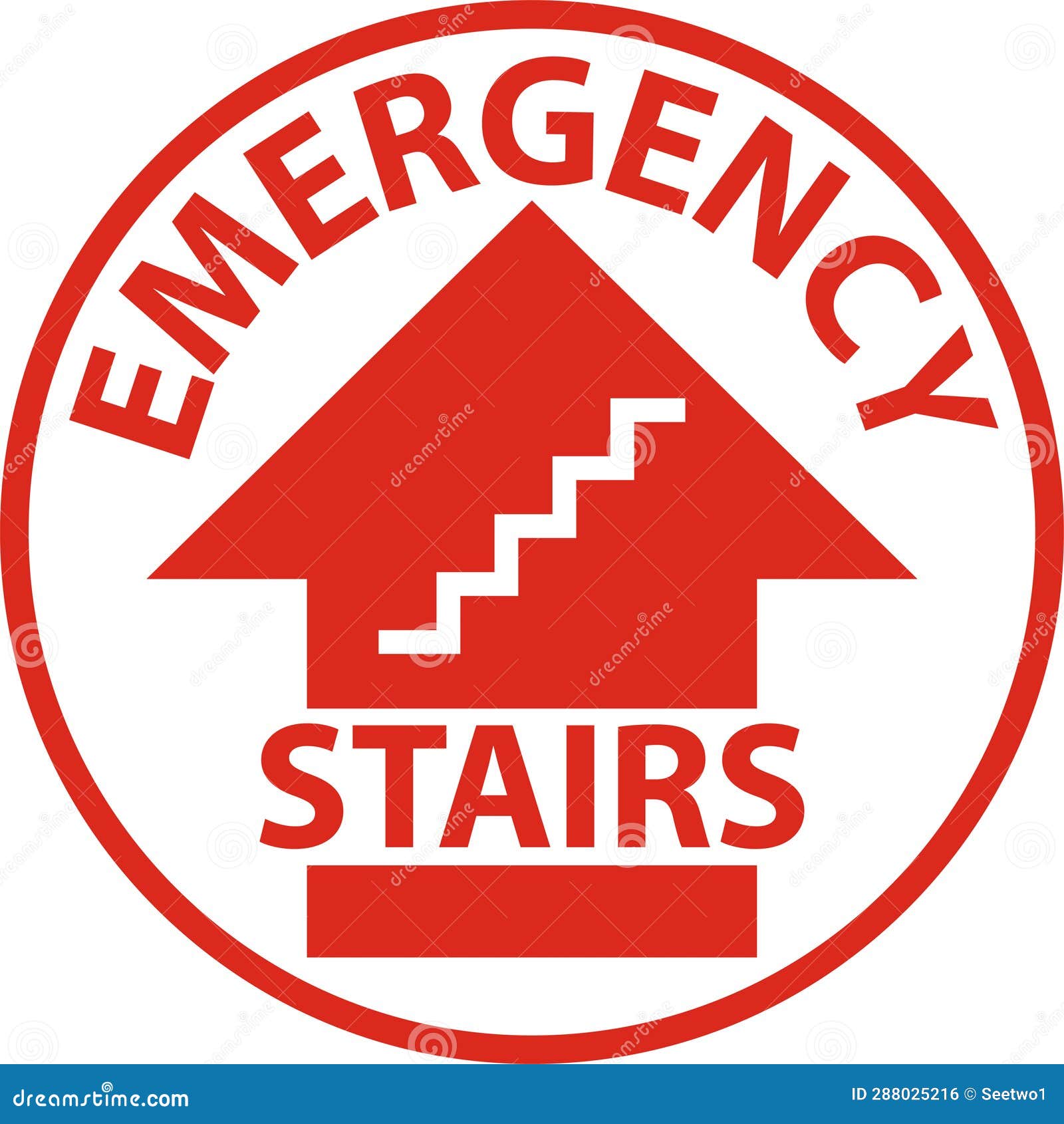 Floor Sign Emergency Stairs Stock Vector - Illustration of icon, door ...