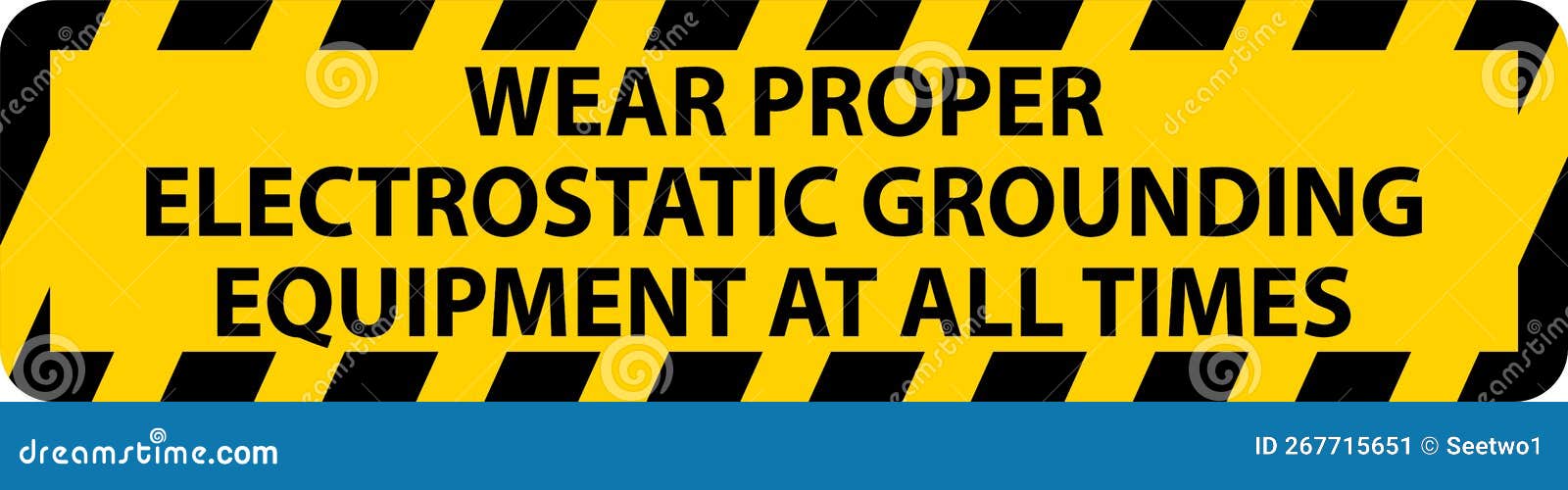 Floor Sign Wear Proper Electrostatic Grounding Equipment Stock Vector ...