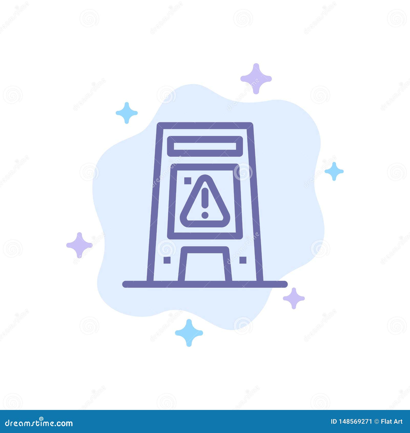 Floor, Signal, Signaling, Warning, Wet Blue Icon on Abstract Cloud ... Floor, Signal, Signaling, Warning, Wet Blue Icon on Abstract Cloud ...