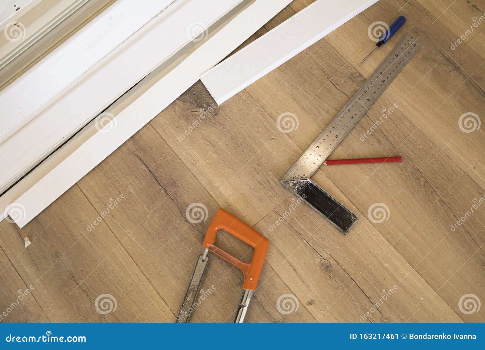 Floor Skirting Board and Repair Tools Stock Image - Image of housework ...