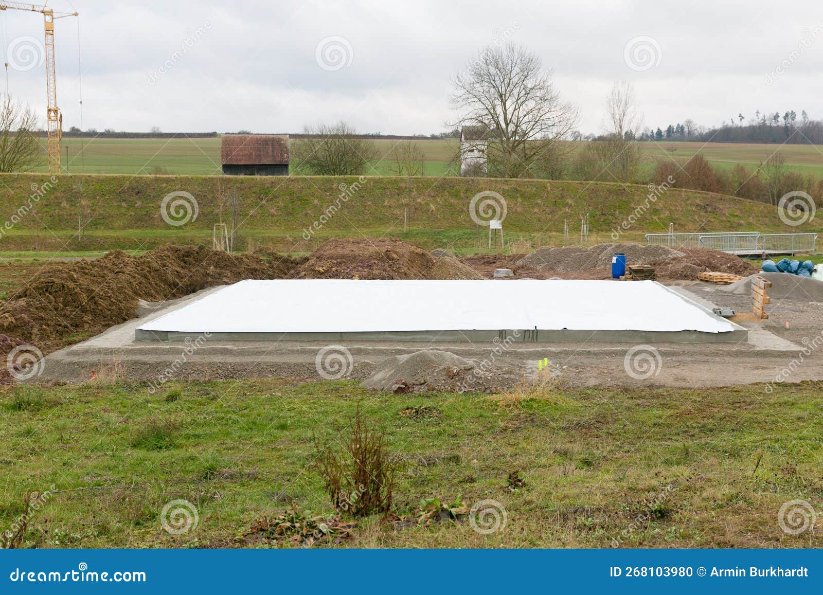 Floor Slab for a Home on a Construction Site Stock Photo - Image of ...