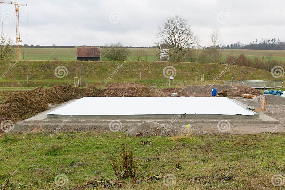 Floor Slab for a Home on a Construction Site Stock Photo - Image of ...