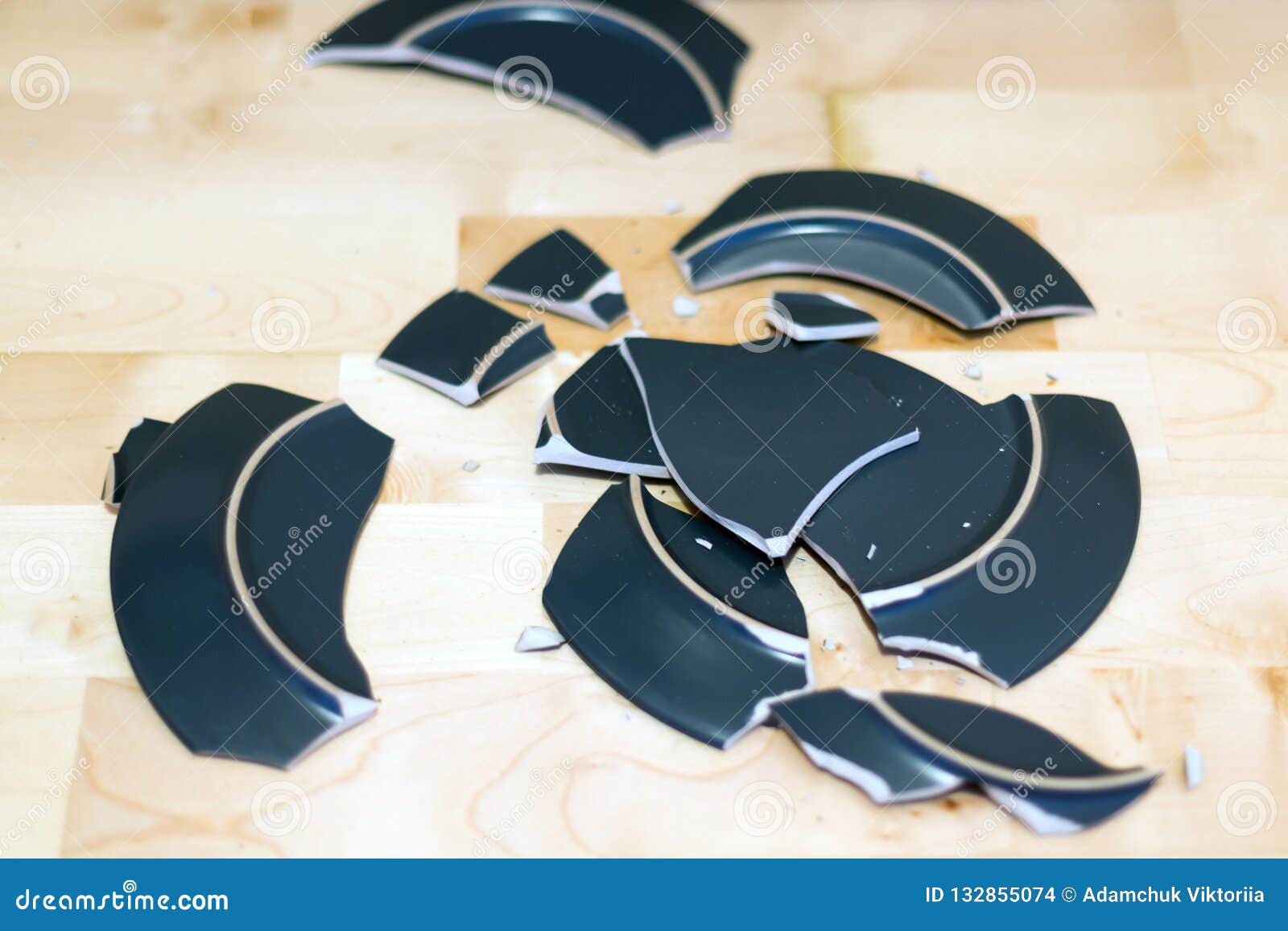 On the Floor Splinters of Broken Plate Stock Photo - Image of plates ...
