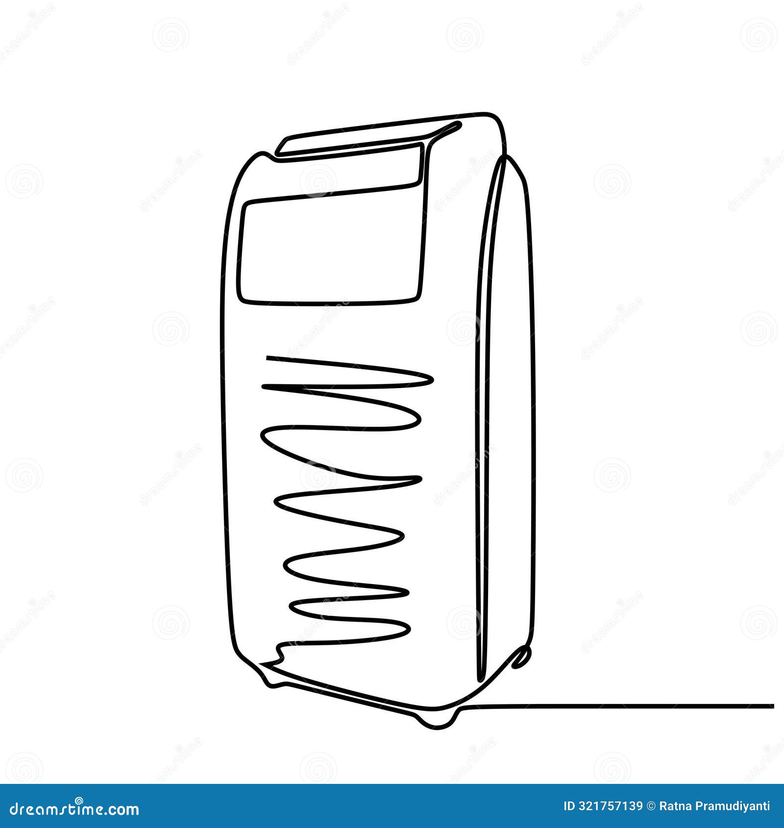 Floor Standing Air Conditioner in the Room. Continuous One Line Drawing ...