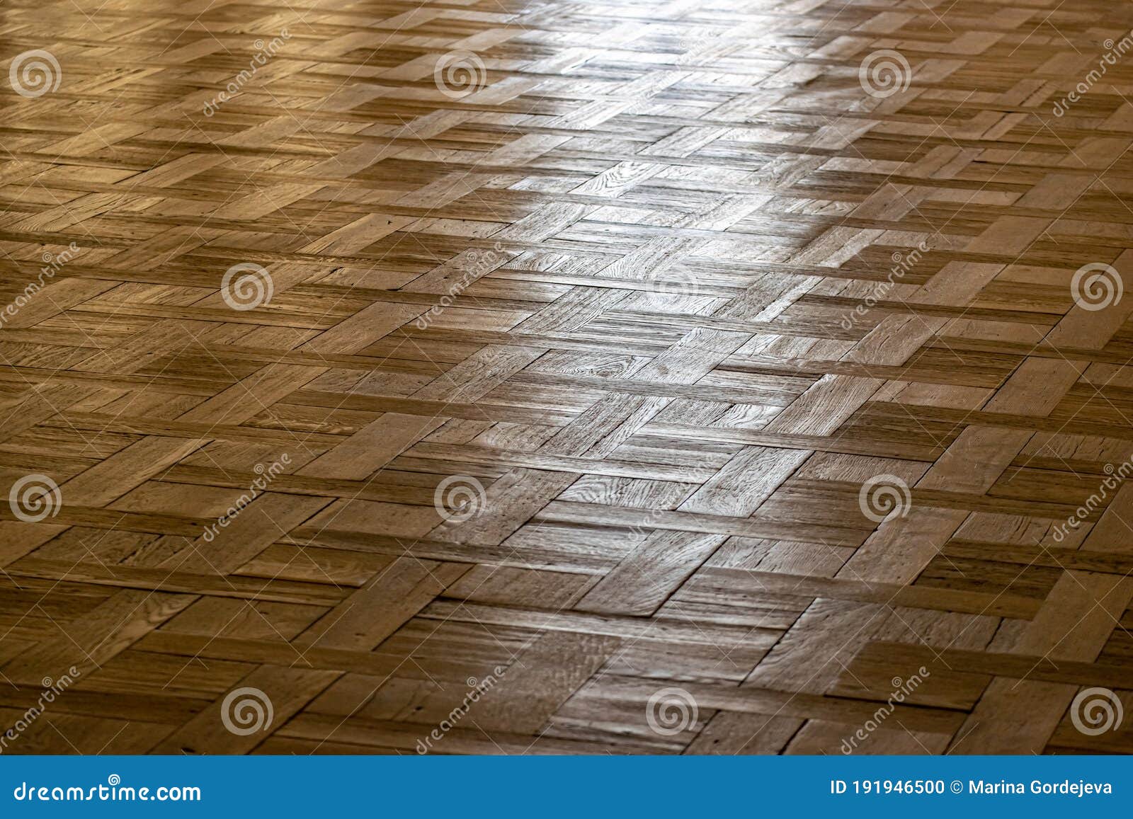 A Floor Surface with Light Reflection. Closeup Interior View of Wood ...