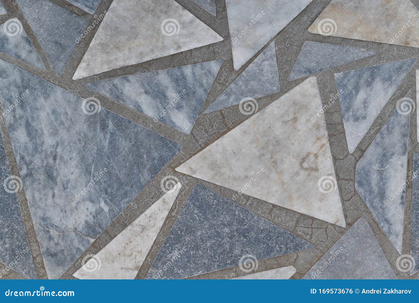 The Floor Surface is Made of Granite or Marble Triangular Tiles Stock ...
