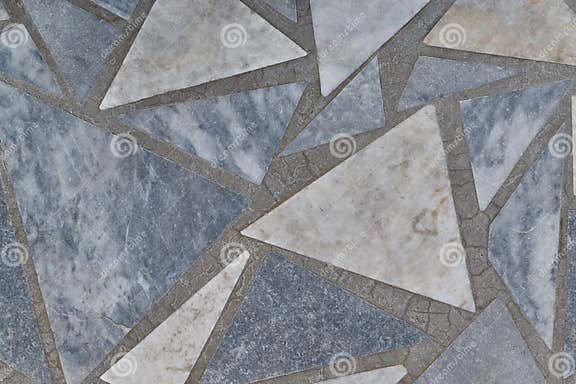 The Floor Surface is Made of Granite or Marble Triangular Tiles Stock ...