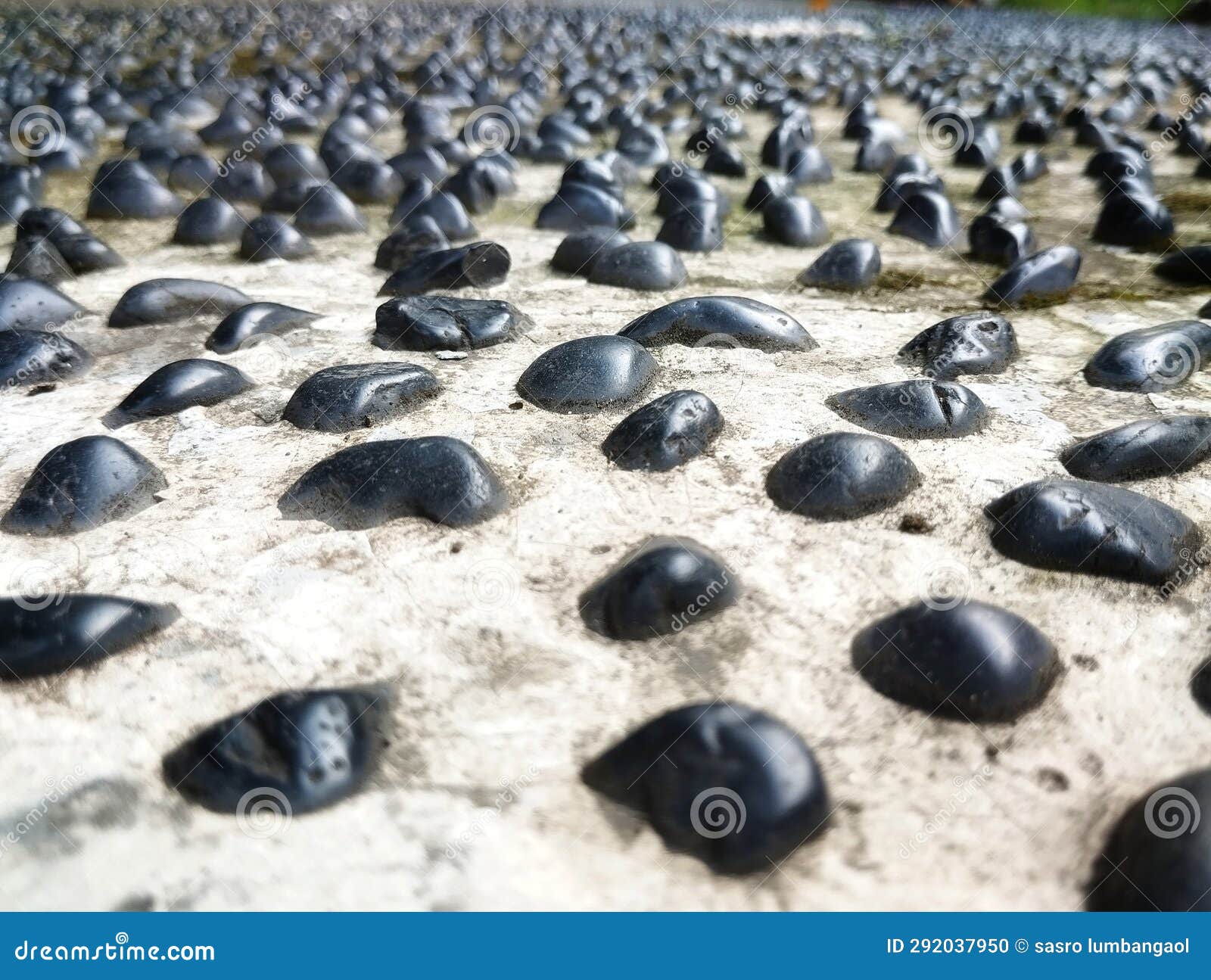 The Floor Texture of a Garden is Made of Small Black Rocks, Hard and ...