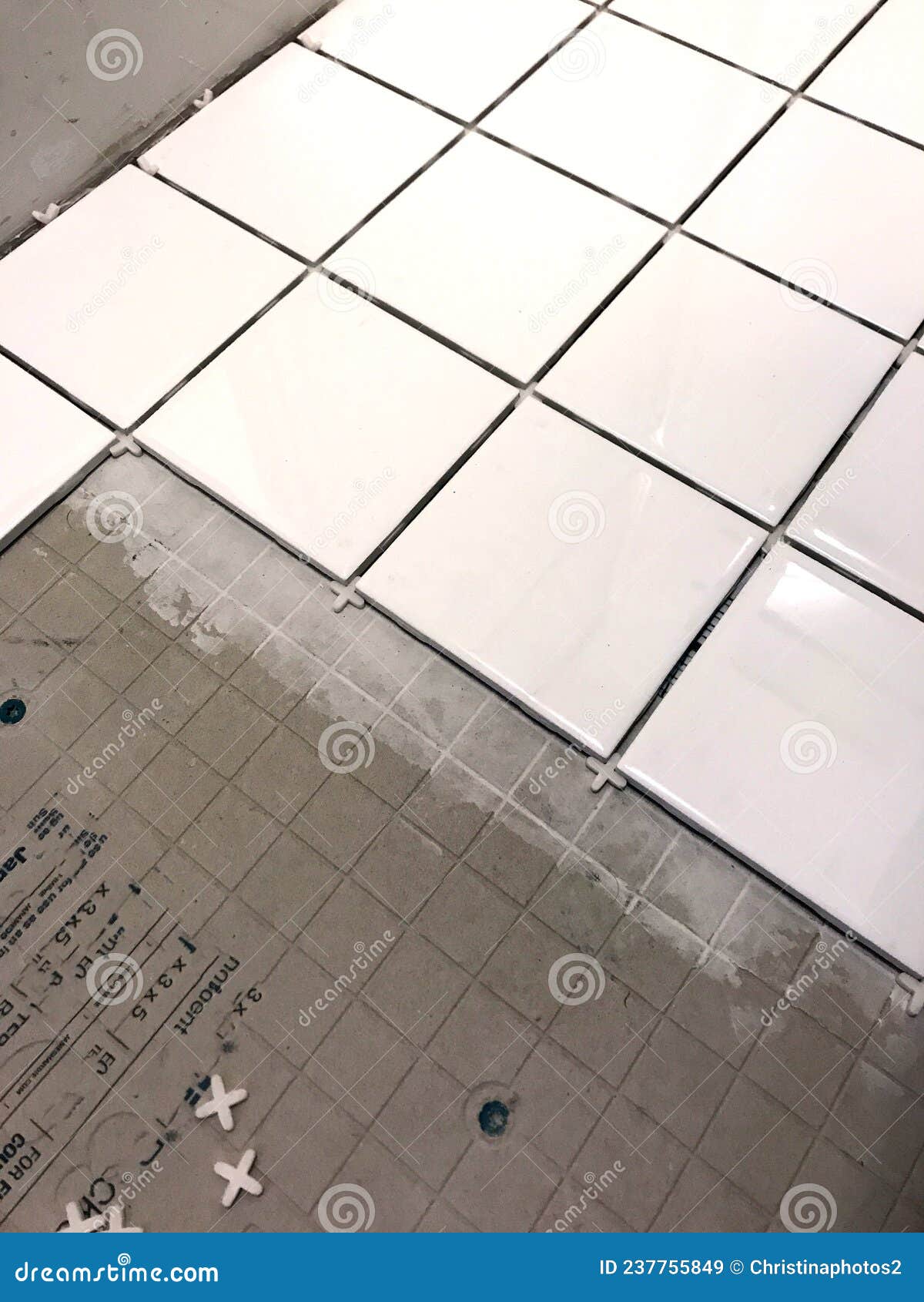 Floor Tile Dry Layout for Installation Stock Image - Image of tools ...