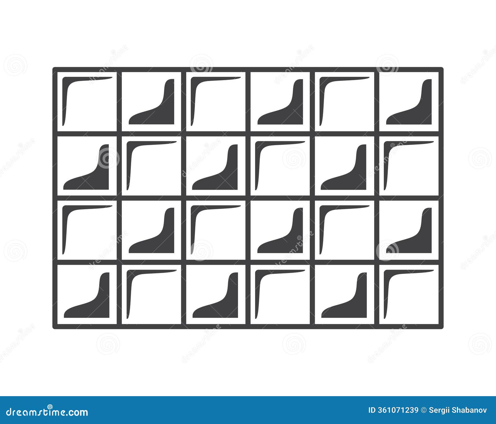 Floor Tile Outline Icon Isolated on White Background Stock Illustration ...