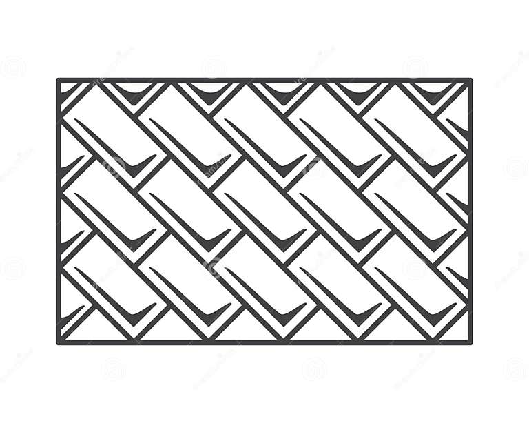 Floor Tile Outline Icon Isolated on White Background Stock Illustration ...