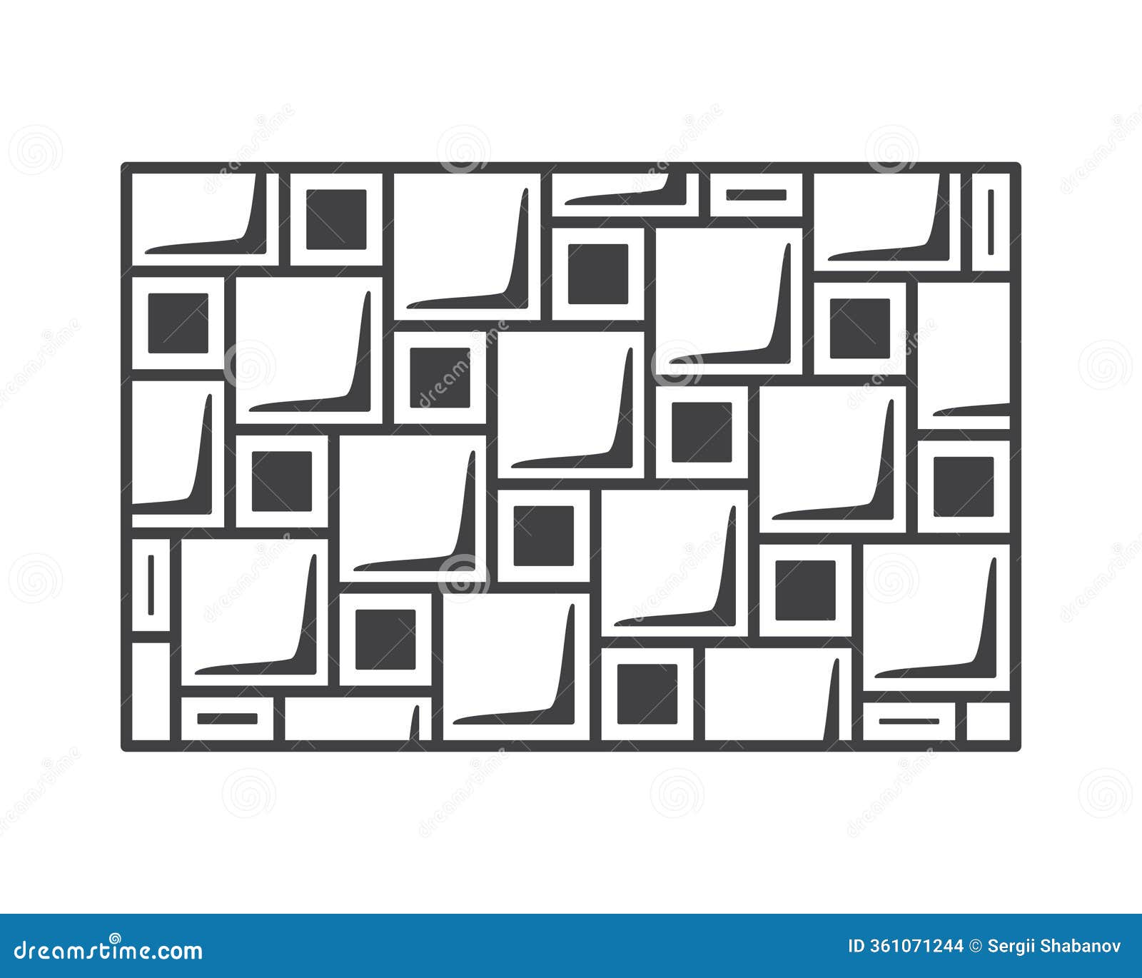 Floor Tile Outline Icon Isolated on White Background Stock Illustration ...