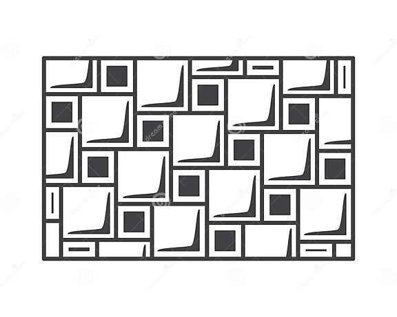 Floor Tile Outline Icon Isolated on White Background Stock Illustration ...
