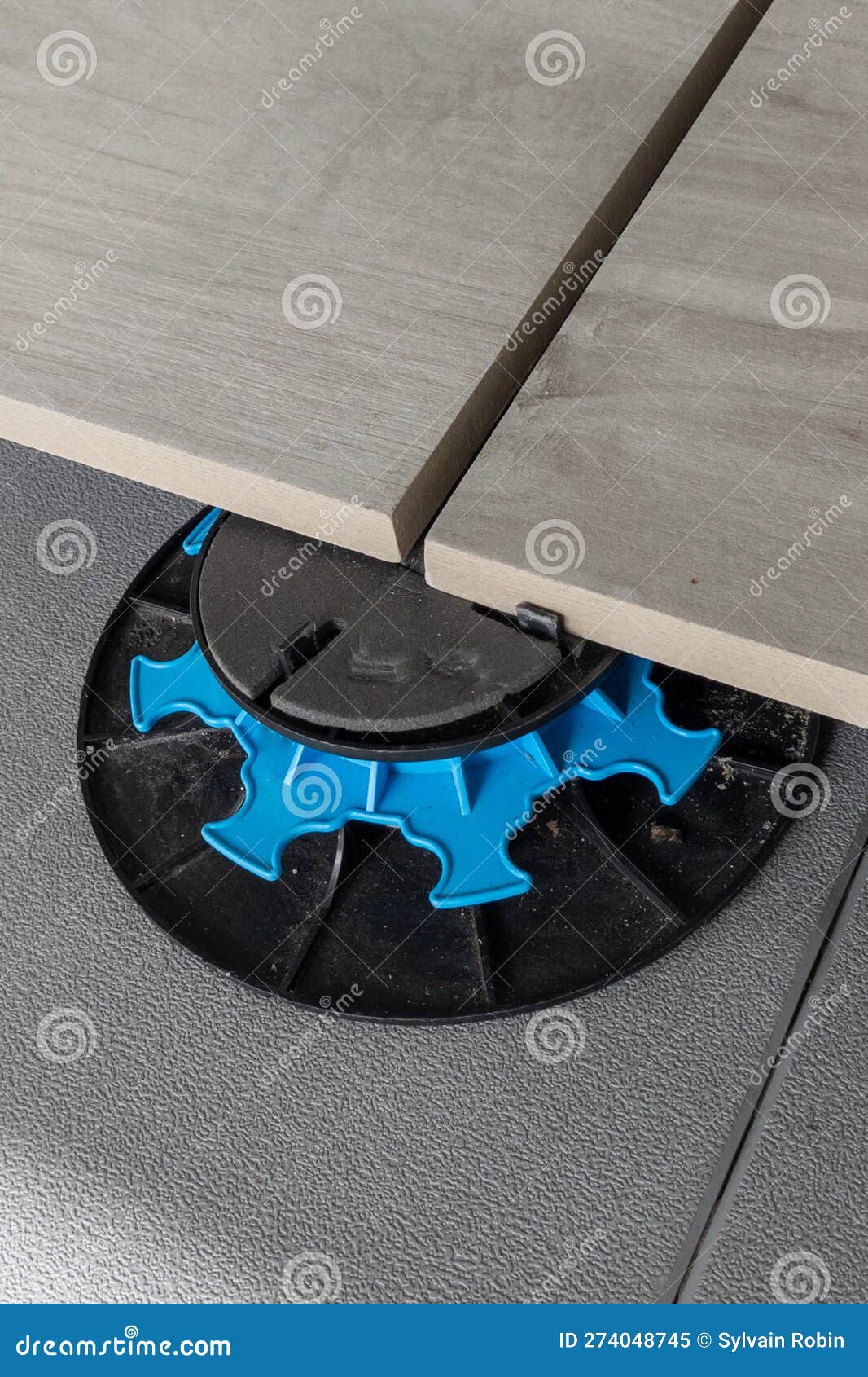 Floor Tile with Pedestal Support with Integrated Slope Plot Corrector ...