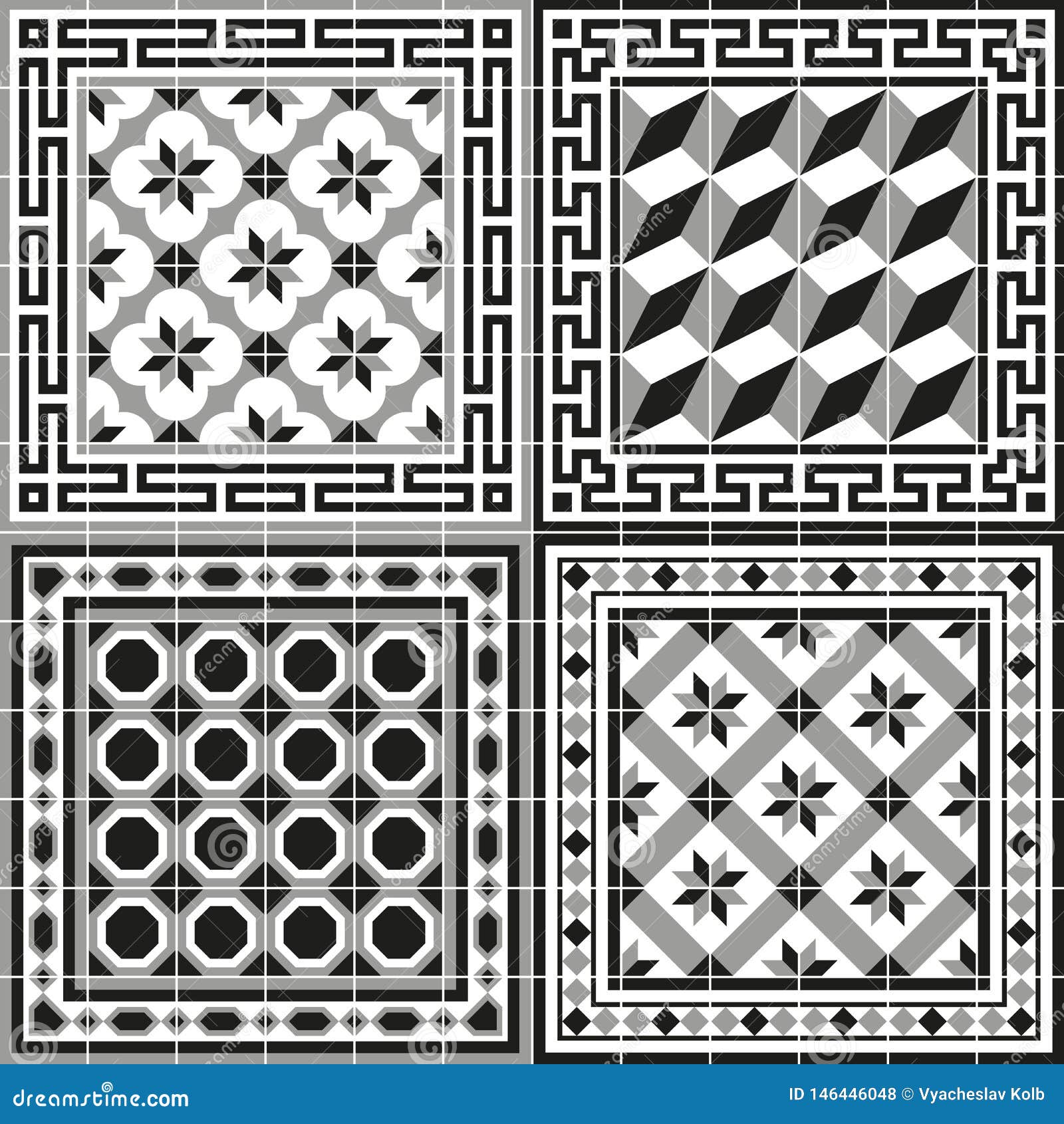 Pattern Classic Old European Traditional Floor Tile Stock Illustration ...