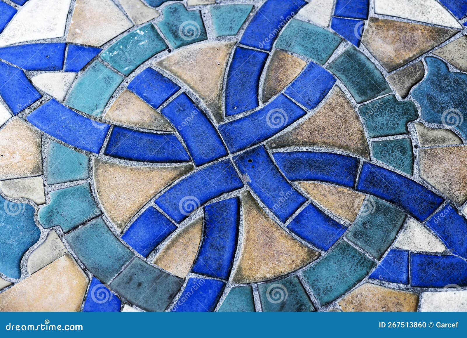 Floor Tiles with Geometric Pattern in Blue ,brown, Turquoise and ...