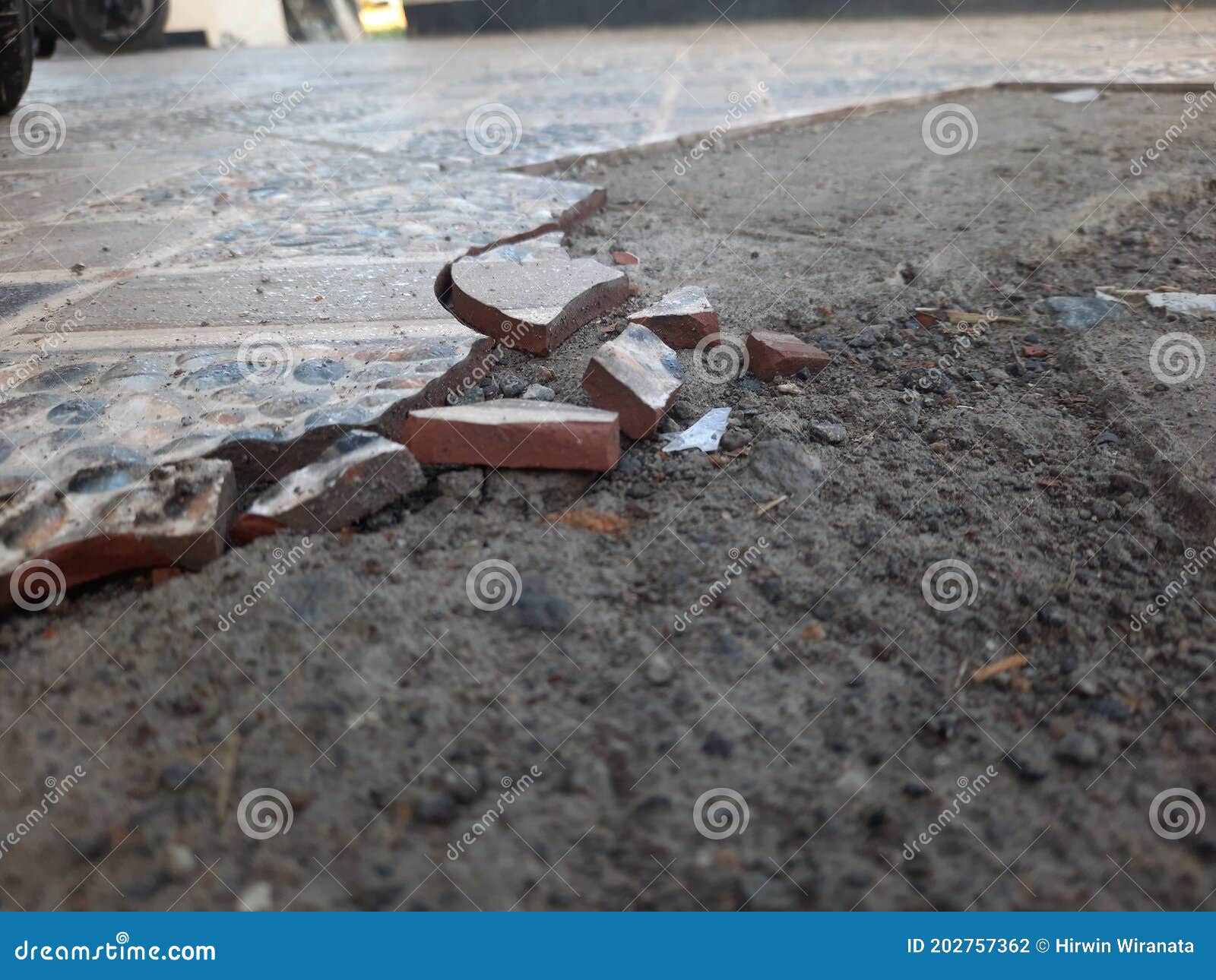 The Floor Tiles that Had Been Broken Up into Sections Stock Photo ...
