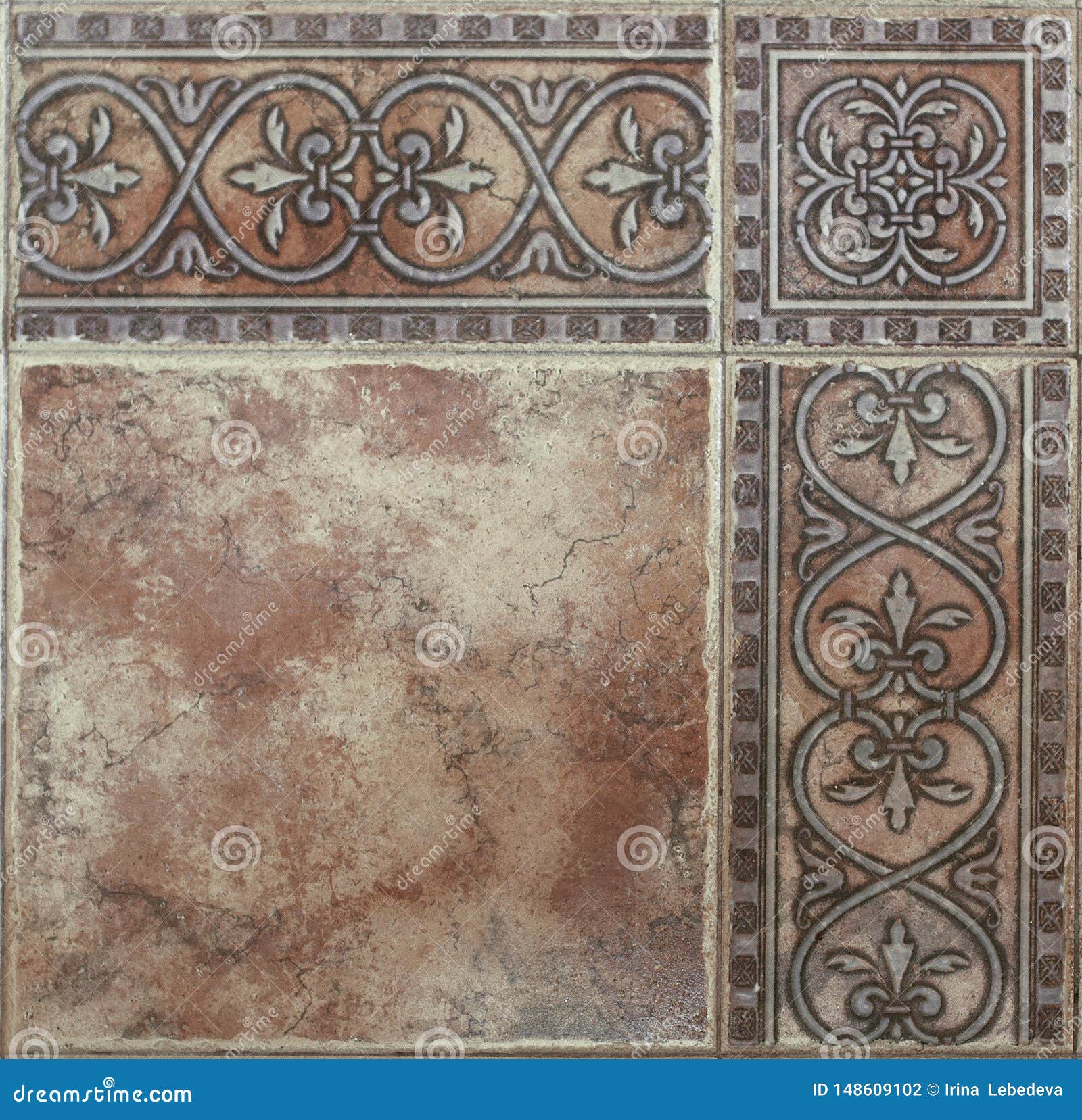 Floor Tiles in Retro Style with Abstract Close-up Pattern Stock Photo ...