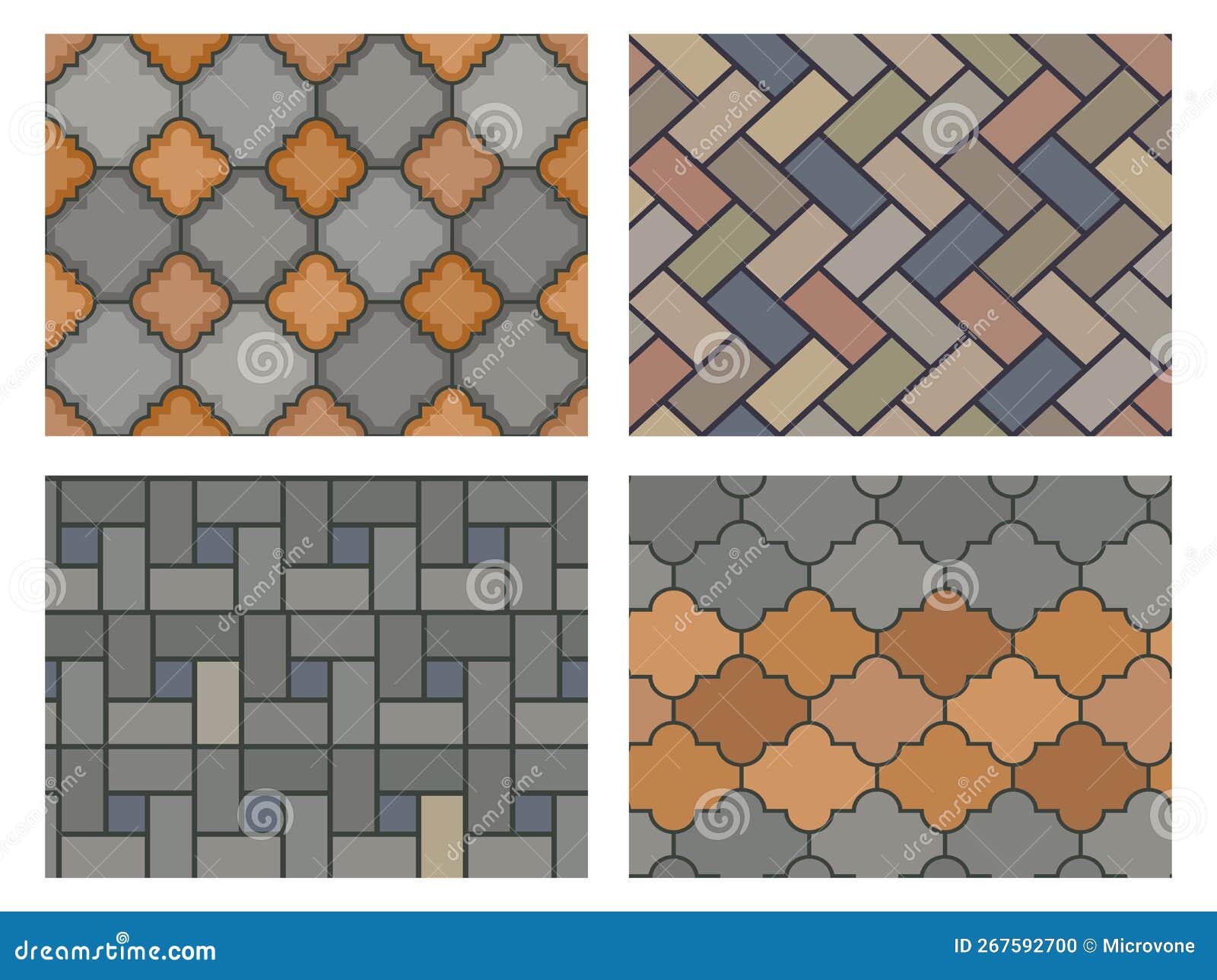 Floor Tiles Set. Decorative Geometric Color Patterns Stock Vector ...