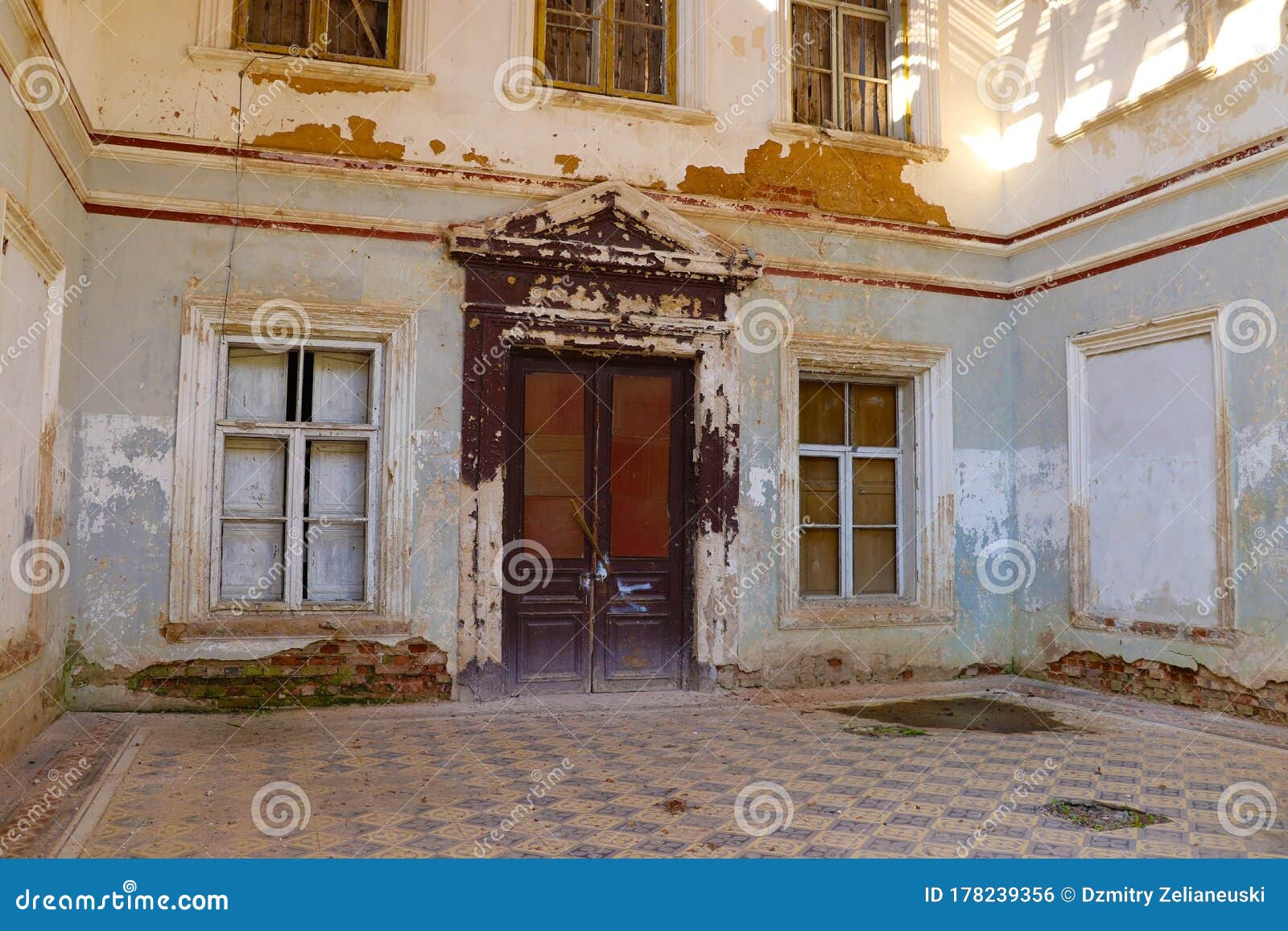Floor View with Old Tiles, Old Building Stock Photo - Image of break ...