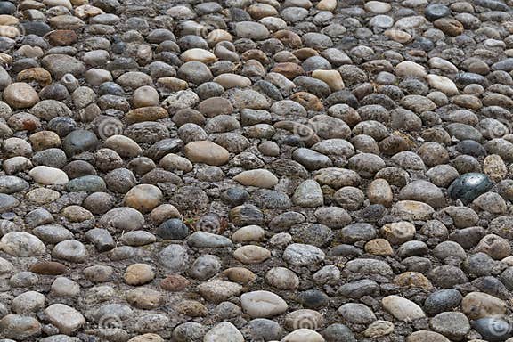 Floor Walkway Made of Small Pebbles Stock Image - Image of texture ...