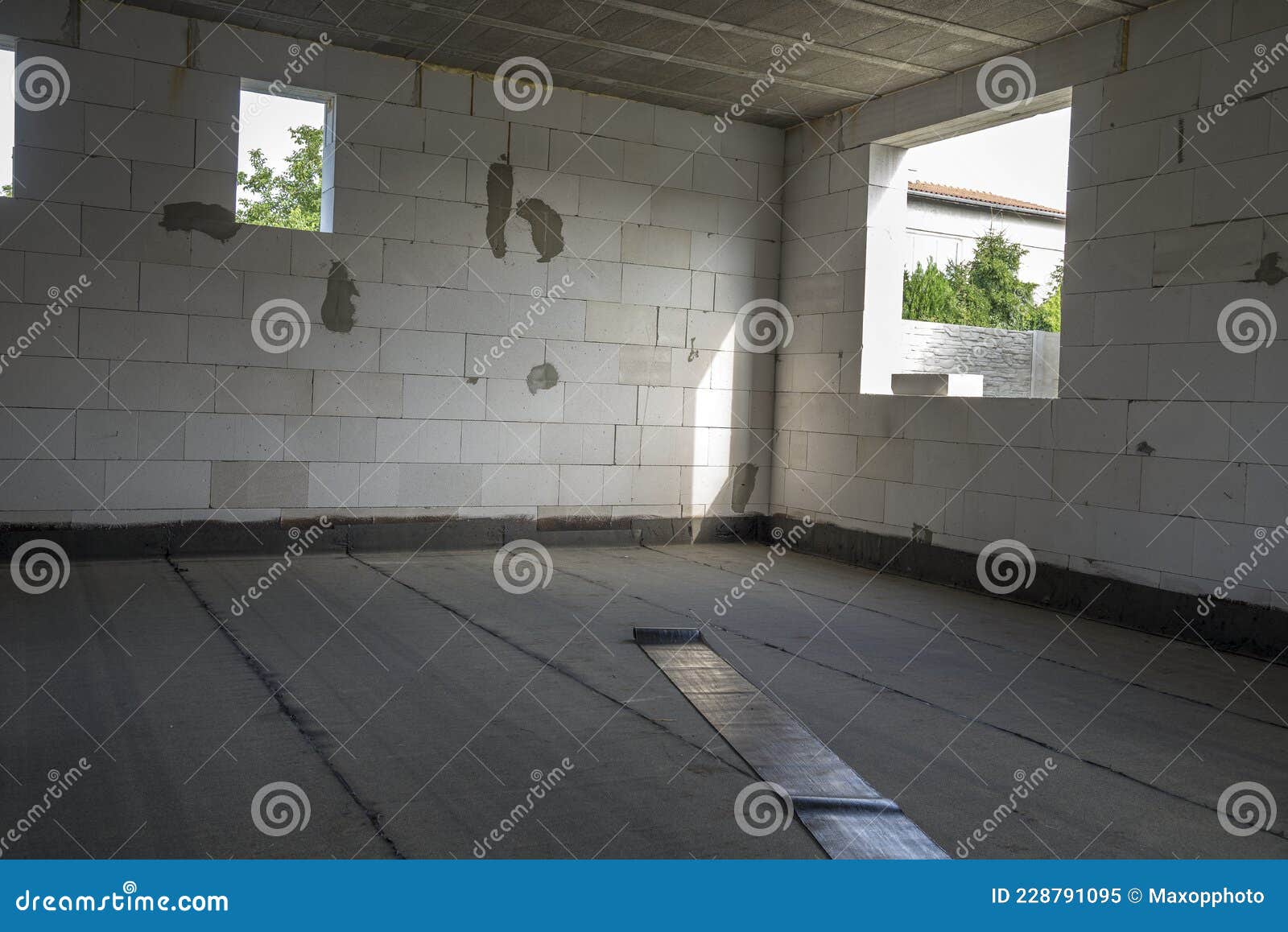 Floor Waterproof Bitumen Membrane Insulation Stock Image - Image of ...